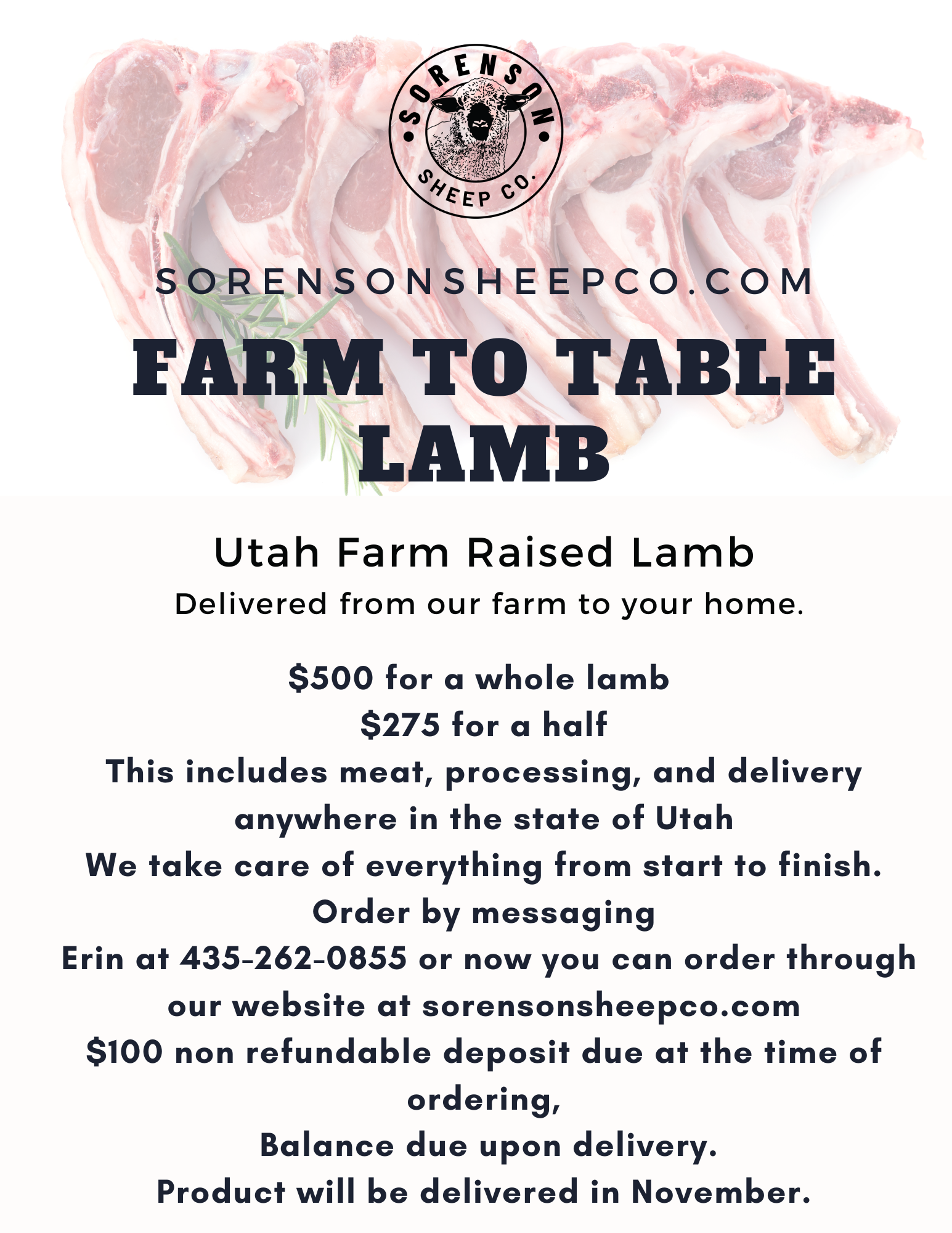 Sorenson Sheep Co. Lamb & Meat